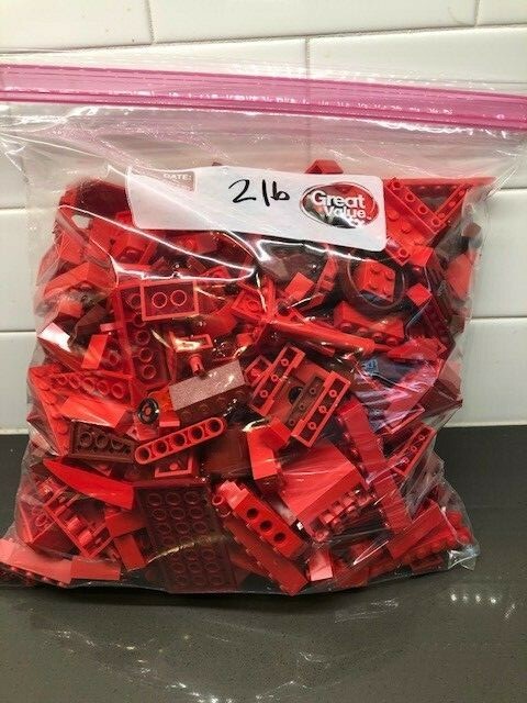 Bulk 2 Pounds Bright Red and Dark Red Lego Pieces Bricks | eBay