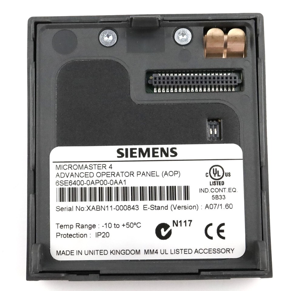 Siemens Micromaster 4 Advanced Operator Panel 6SE6400-0AP00-0AA1 E ...