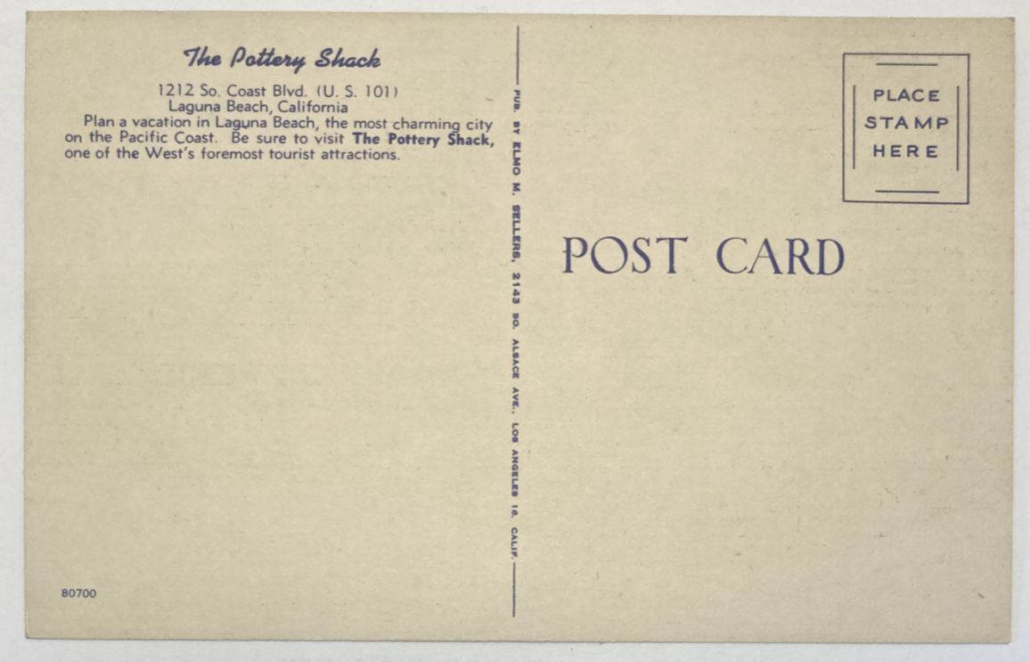 The Pottery Shack, Laguna Beach, California CA Vintage Linen Postcard ...