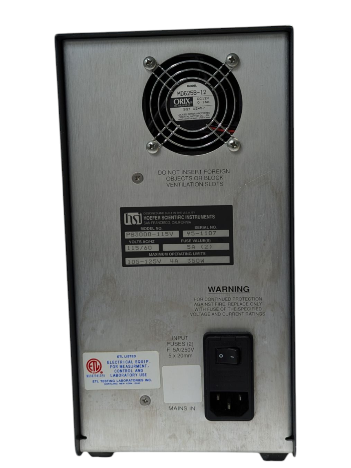 HOEFER SCIENTIFIC PS3000-115V DC- POWER SUPPLY | eBay