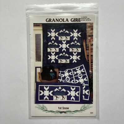 Vintage Granola Girl 1st Snow Quilt Pattern #721 Finished Size 61" x 93 ...