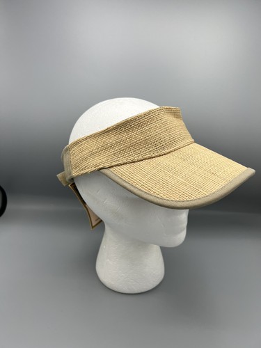 NWT DPC Sun Visor Adjustable Straw Hat Front Weave Canvas Natural ...