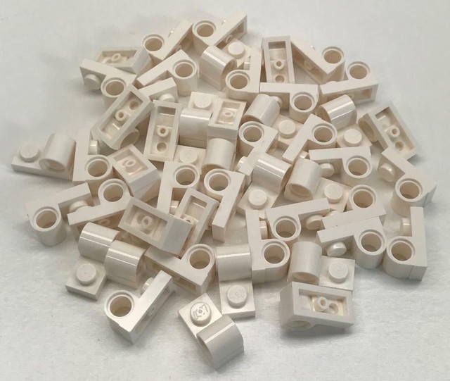 48 New Lego White Plates: Modified 1x2 with Pin Hole on Top Lot: 11458 ...
