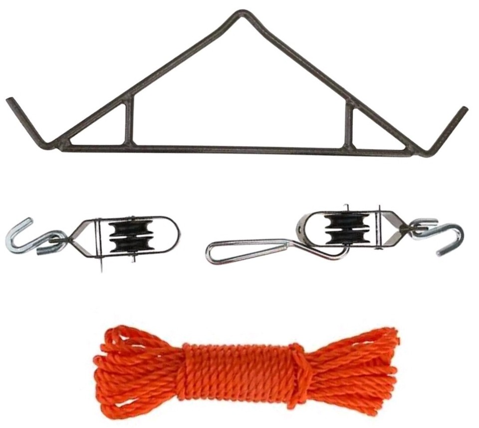 HD Big Game Lift System Hanger Skinning Cleaning Deer Gambrel Hoist ...