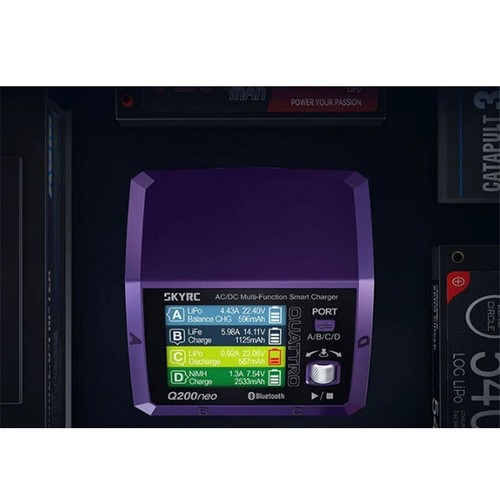 SKYRC Charger Q200 NEO 4CH Output AC 200W 10A Smart Balanced Charger DC ...