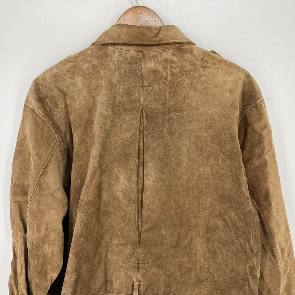 The J. Peterman Co Leather Jacket Men's M Brown Suede Vintage Made In ...