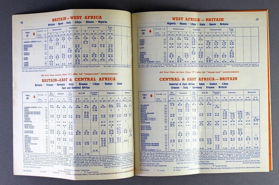 BOAC AIRLINE TIMETABLE MARCH 1958 B.O.A.C. ROUTE MAP | eBay UK