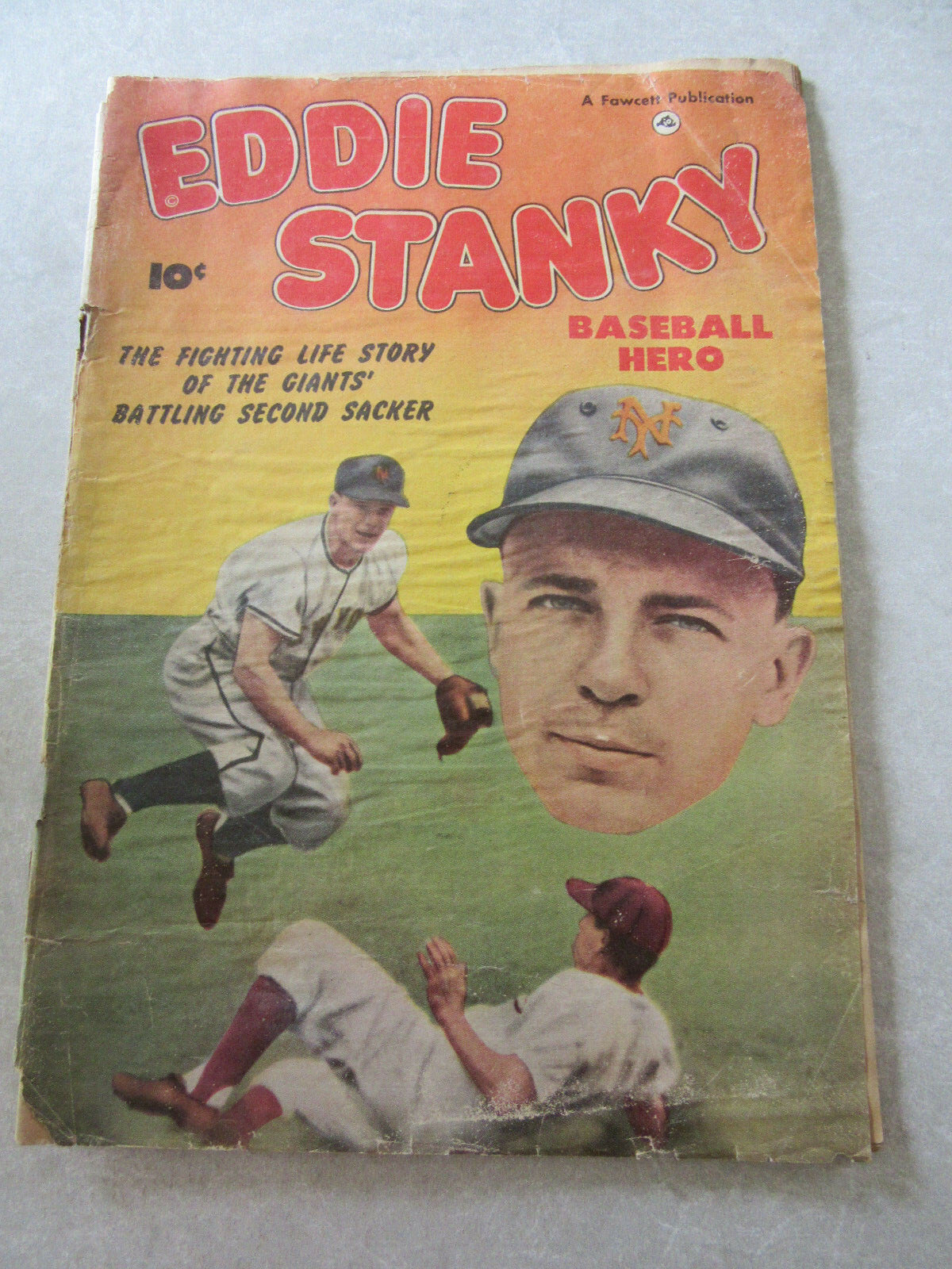 EDDIE STANKY BASEBALL HERO Comic Book, FAWCETT, NEW YORK GIANTS, 1951 ...