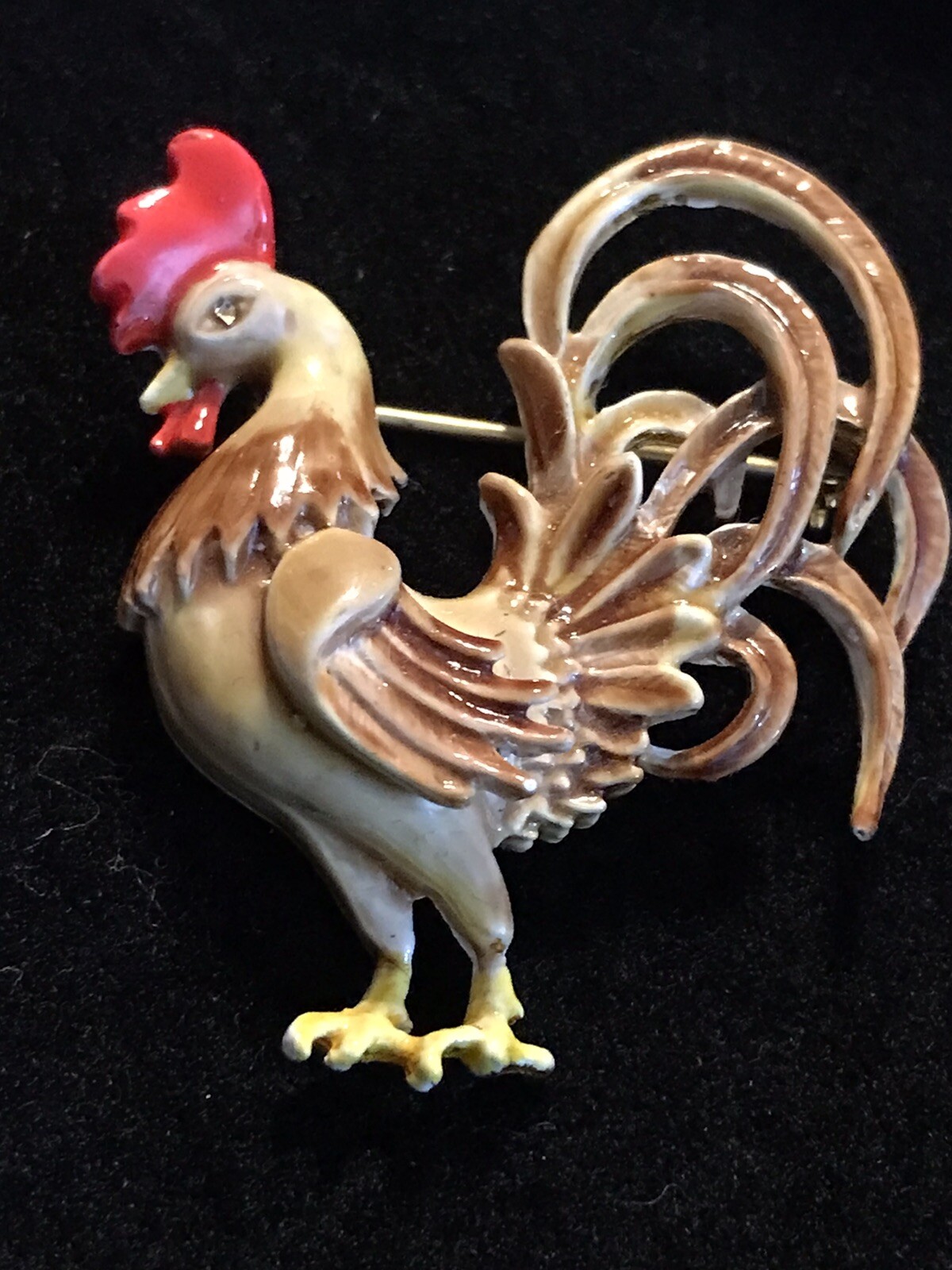 Vtg Original by Robert Enamel Rooster Brooch | eBay