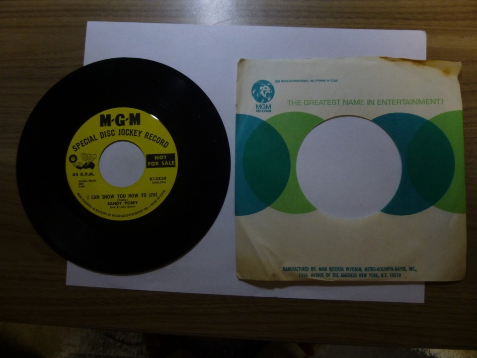 Old 45 RPM Record - MGM K 13824 - Sandy Posey - Are You Never Coming ...