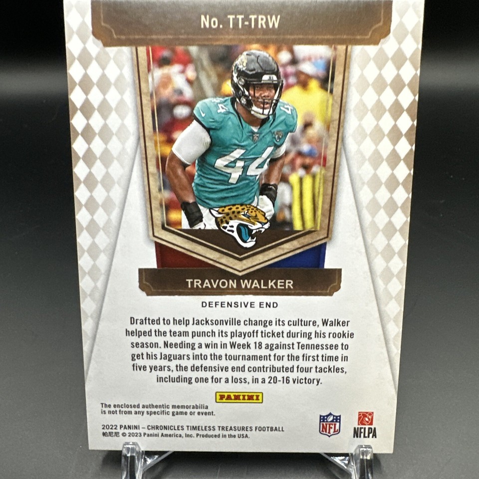 2022 Panini Chronicles Timeless Treasures Travon Walker /240 Patch RC ...