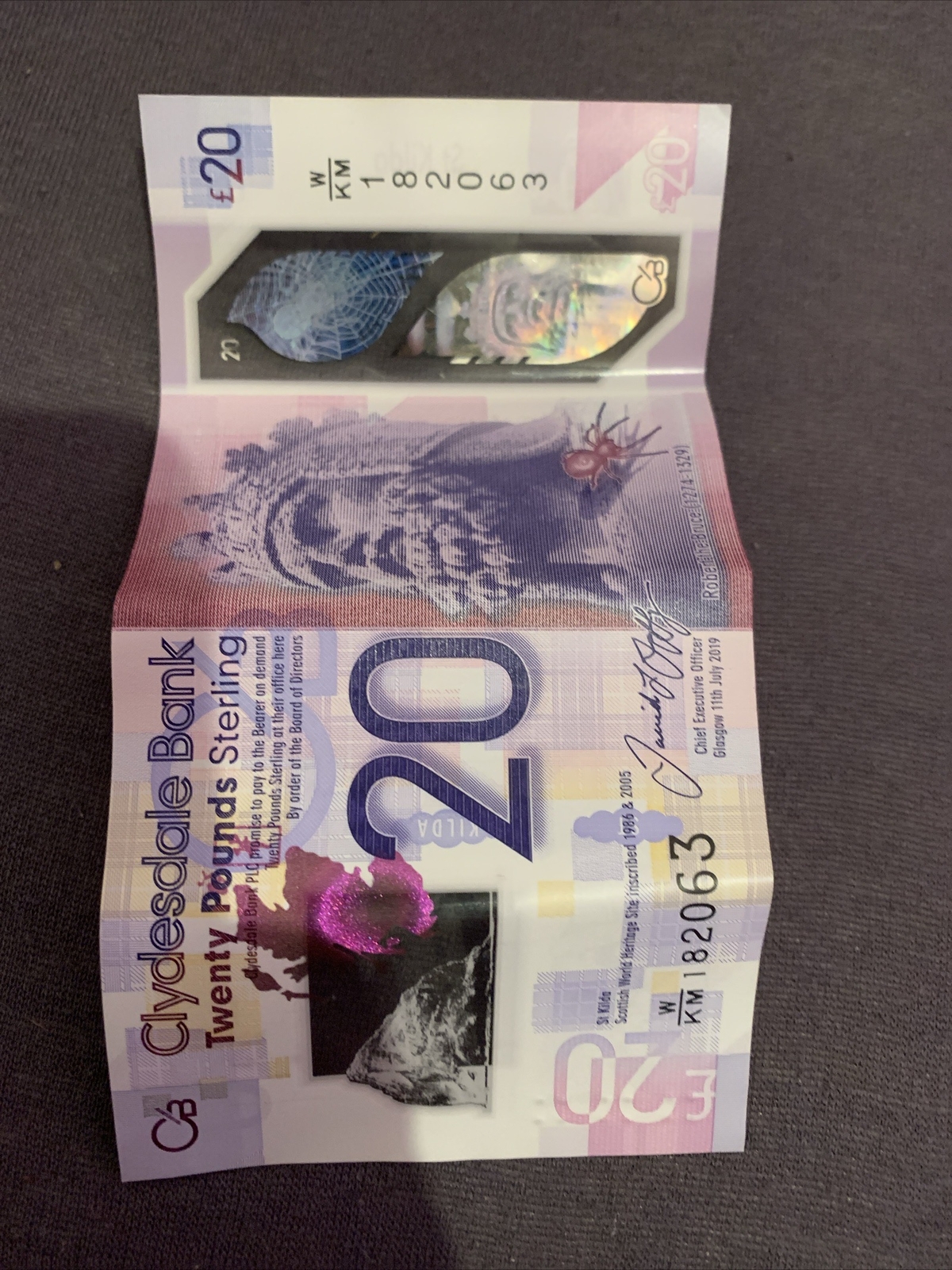 CLYDESDALE BANK (£20) TWENTY POUND NOTE POLYMER PLASTIC UNC MINT GEM W ...