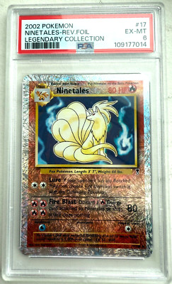 2002 Pokémon Legendary Collection #17/110 NINETALES REV FOIL PSA 6 ...