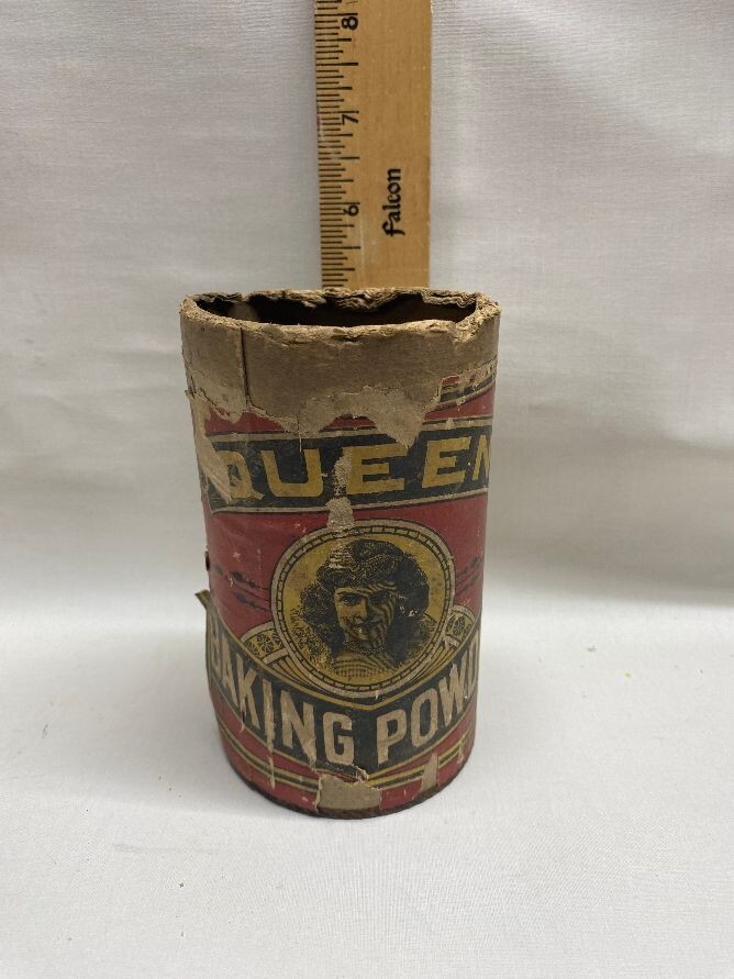 Queen Baking Powder Can- Vintage- No top- English and German Label | eBay
