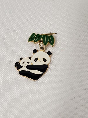 CWCA China Wildlife Conservation Association Enamel Panda Bamboo ...