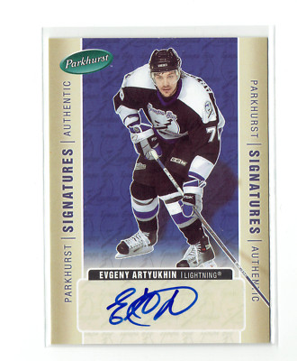 2005-06 Parkhurst Signatures #EA Evgeny Artyukhin Tampa Bay Lightning ...