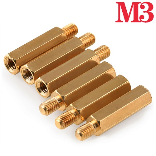 M3 4mm-60mm Male Female Spacer Thread Pillar Hex Hexagonal Brass Studs ...