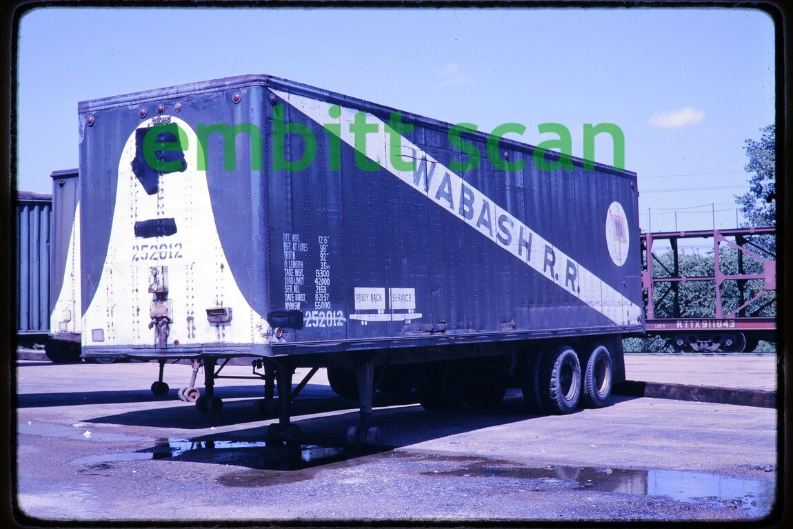 Original Slide, Freight WAB Wabash Piggyback Trailer #252012, in 1969 ...
