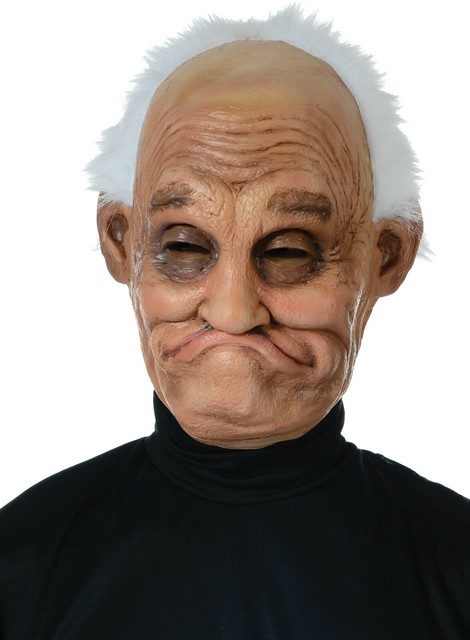 Old Man Pappy Grandpa Latex Wrinkled Face Mask Costume MR131133 for ...