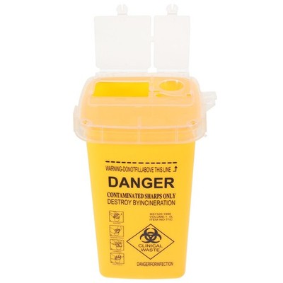 Sharps Container Small Plastic Needle Disposal Box With Lid 0.26 Gallon ...