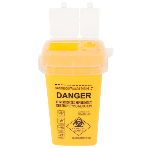 Sharps Container Small Plastic Needle Disposal Box With Lid 0.26 Gallon ...