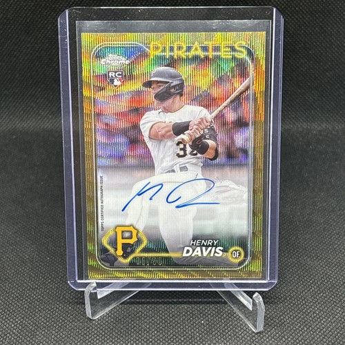 2024 Topps Chrome HENRY DAVIS RC Gold Wave Refractor Auto /50 Autograph ...