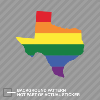 Texas State Shaped Gay Pride Rainbow Flag Sticker Decal Vinyl LGBT TX ...