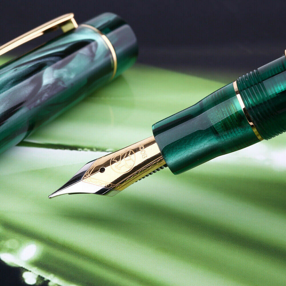 MAJOHN M800 Acrylic Resin Fountain Pen BOCK/Moonman F Nib Write Ink Pen ...