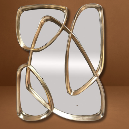 Golden Arc Statement Mirror with Multilayered Arches in Exotic Gold ...