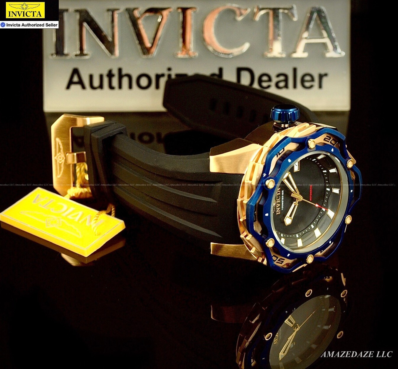 NEW Invicta Men 56mm RIP SAW NH35 24J Automatic BLACK MOP DIAL ...