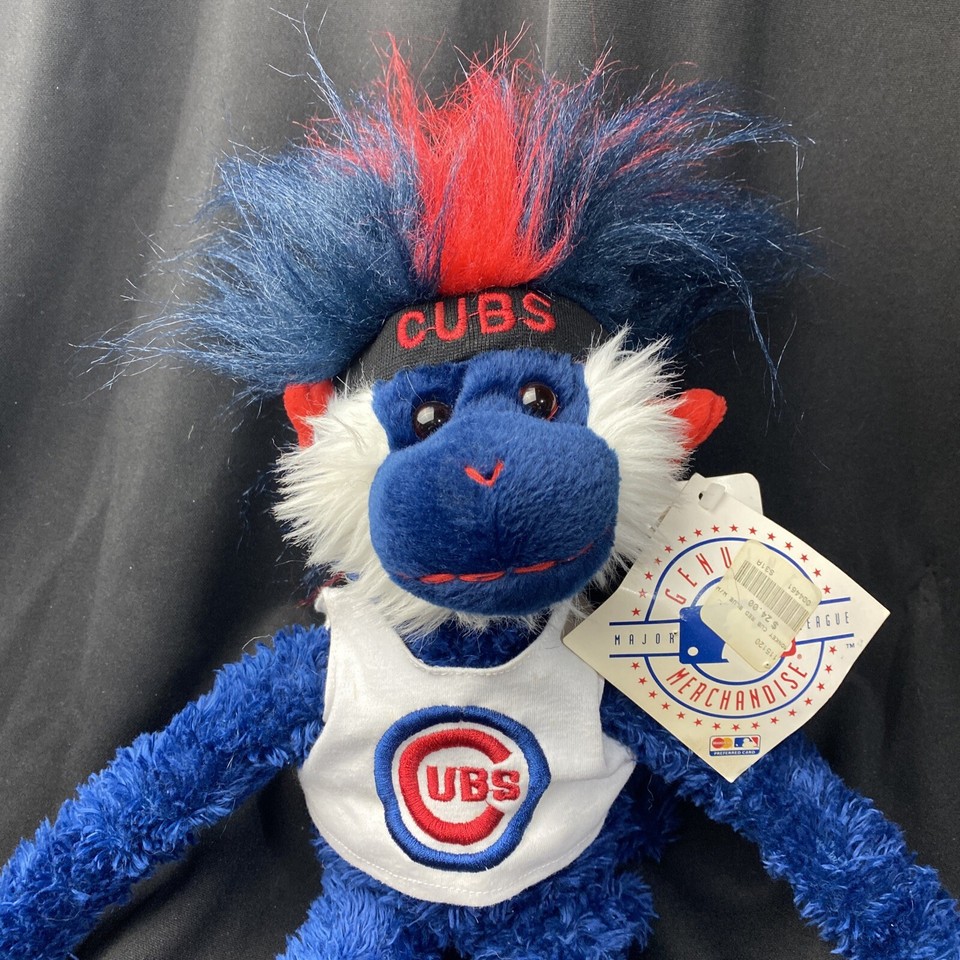 MLB CHICAGO CUBS BLUE & RED RALLY 20" PLUSH STUFFED MONKEY ANIMAL NWT ...