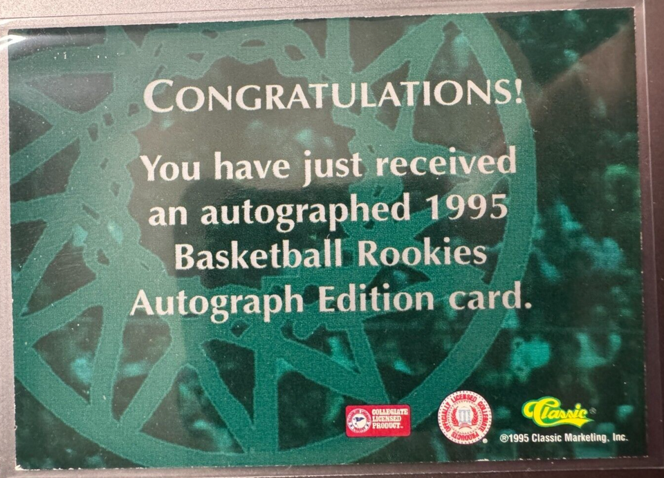 Vintage 1995 CLASSIC ROOKIES AUTOGRAPH Basketball Card SHERELL FORD ...