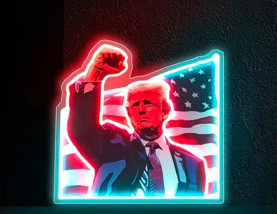 USA Flag Trump Neon Sign- Wall Mounted Ideal For Home And Party Decor ...