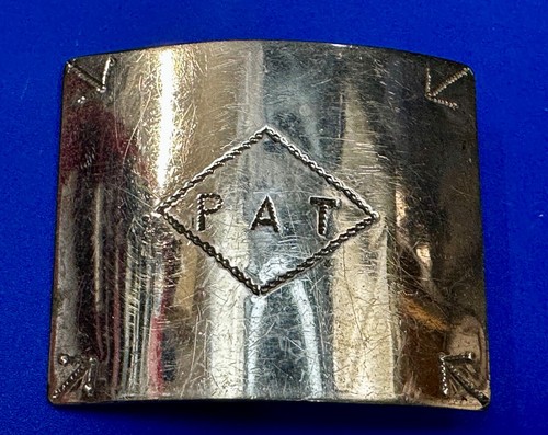 Custom name engraved PAT in curved silver tone engraved arrows Belt ...