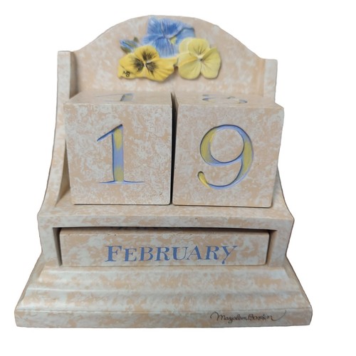 Hallmark PERPETUAL BLOCK CALENDAR Natures Sketchbook Flowers Marjolein ...