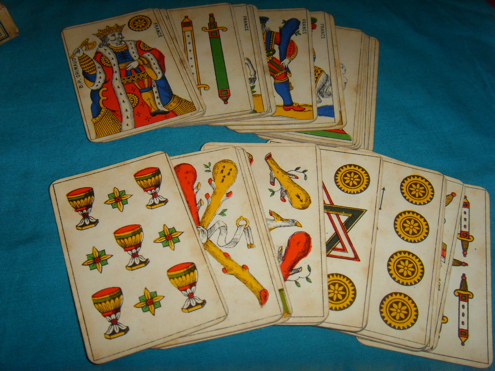 COMPLET 48/48 Ancien jeu de cartes d' ALUETTE playing card GRIMAUD en ...