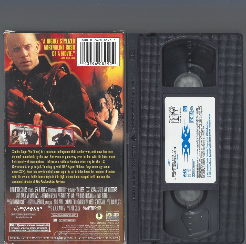 XXX (VHS, 2002) Vin Diesel Movie PG-13 | eBay