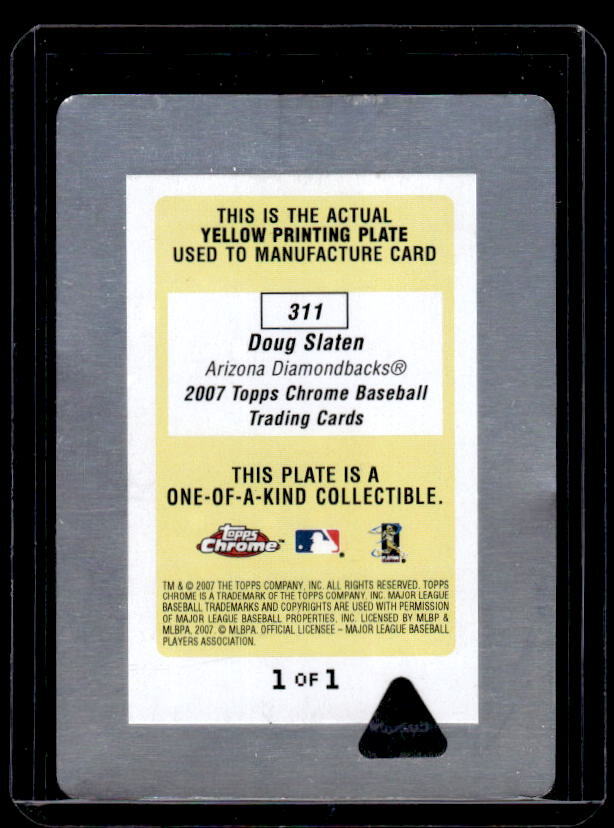 2007 Topps Chrome #311 Doug Slaten Printing Plate Yellow | eBay