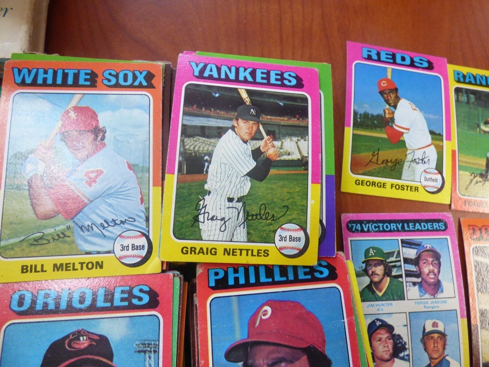 Lot of 200 plus 1975 Topps Baseball Starter Set w/Bench, Ryan LL, Rose ...