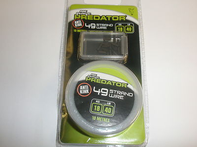 Fox Rage 49 Strand Trace Wire 10m + Crimps ALL VARIETIES Fishing tackle ...