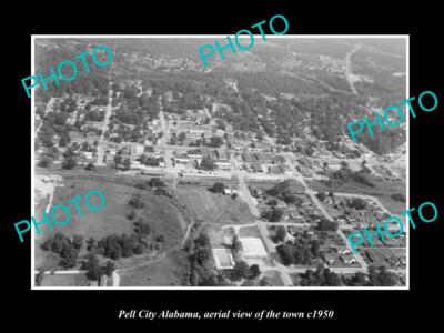 OLD LARGE HISTORIC PHOTO PELL CITY ALABAMA AERIAL VIEW OF THE TOWN ...