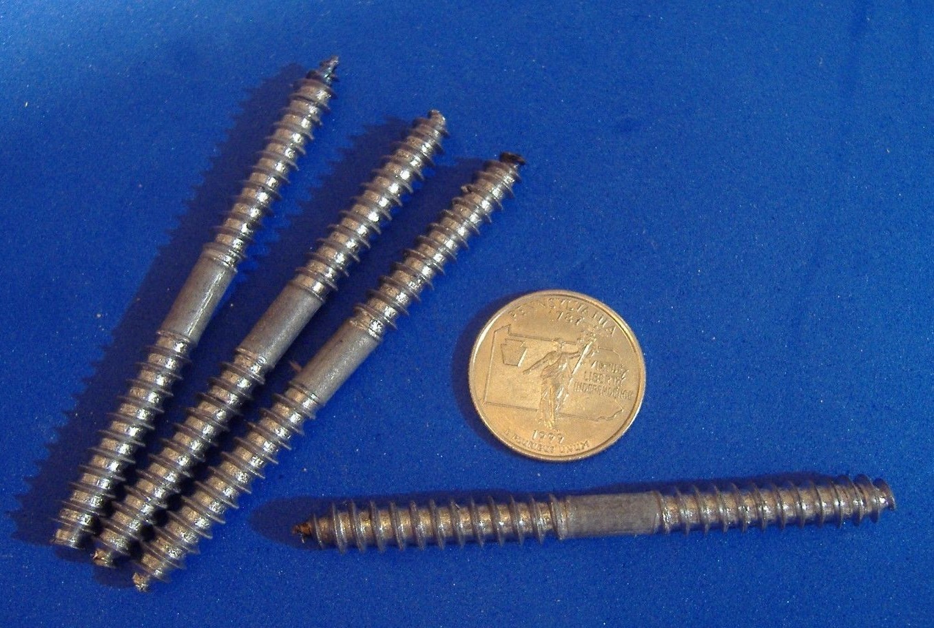 LOT OF FOUR 1/4" X 3" DOWEL SCREWS DOUBLE END WOOD SCREW BALUSTER | eBay