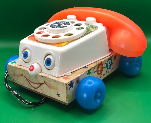 Vintage 1961 Fisher Price Chatter Box Telephone Pull Toy-SEE VIDEO ...