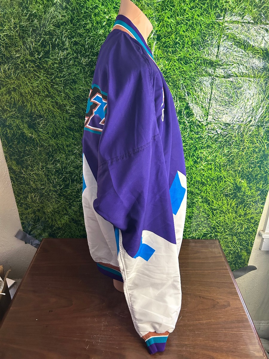 1997-98 Utah Jazz Basketball Warm-Up Snap Jacket Mtn Style 1997-98 Utah Jazz Basketball Warm-Up Snap Jacket Mtn Style