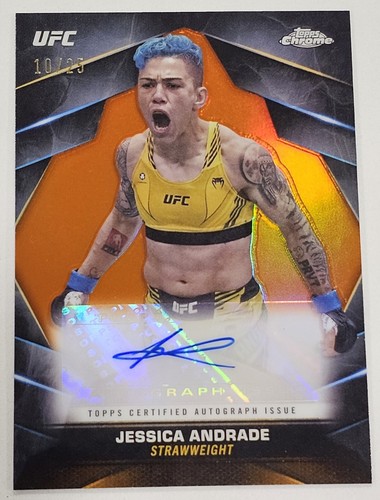 2024 Topps Chrome UFC JESSICA ANDRADE ORANGE REFRACTOR AUTO /25 #CVA ...
