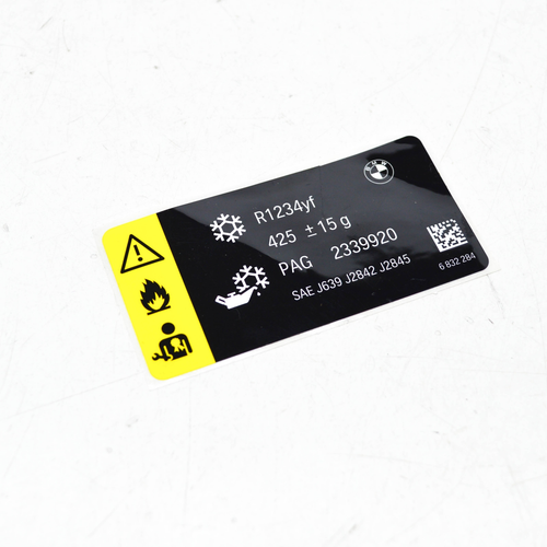 NEW BMW X3 F25 COOLANT AC STICKER LABEL 71236832284 ORIGINAL 71-23-6 ...