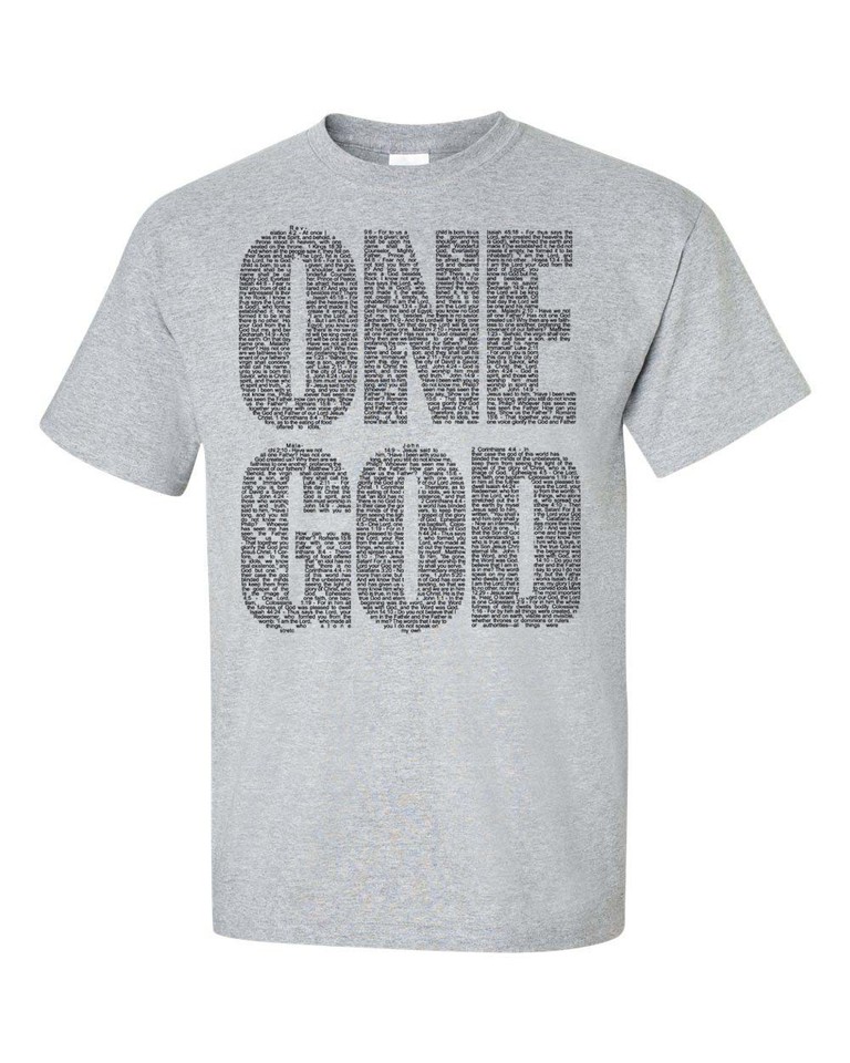ONE GOD Scripture Bible Verse Print Christian BLACK PRINT Men's Tee ...