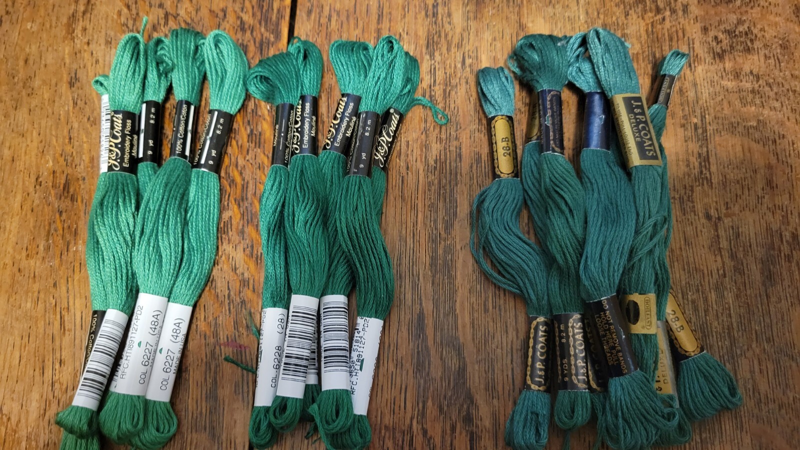 Vintage J&P COATS Embroidery Threads, Lot Of 16, Greens | eBay