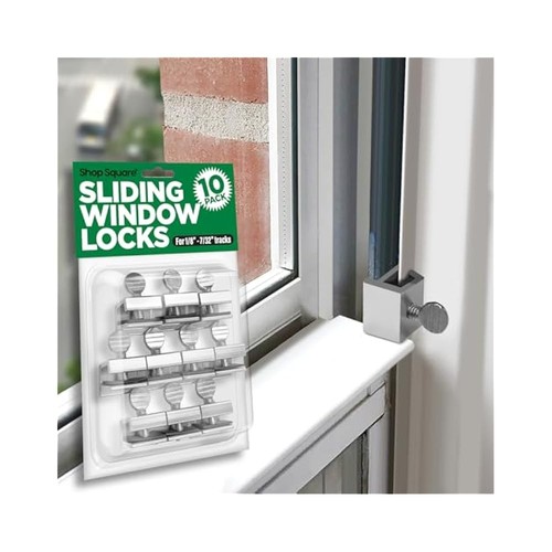 Sliding Window Locks, 10 Pack, Adjustable Aluminum Stoppers, Secure ...