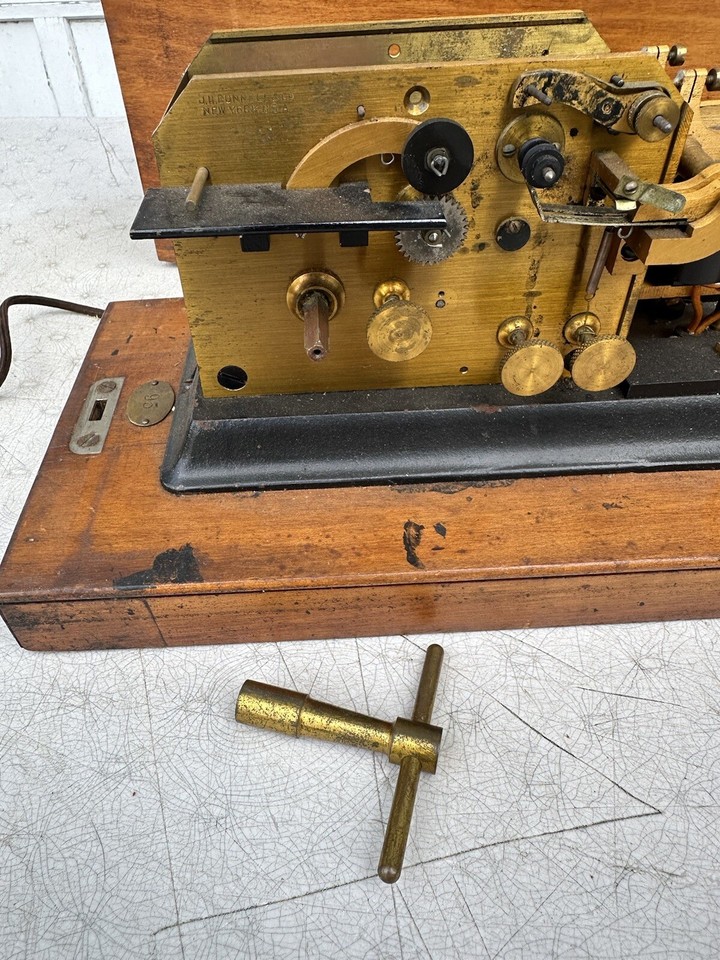 J H Bunnell Railway Telegraph Receiver Station Pen Register w Original ...